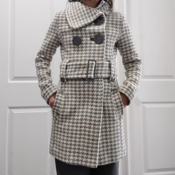 Soia & Kyo | Jackets & Coats | Rare Soia And Kyo Mod Gray Houndstooth Wool Coat | Poshmark